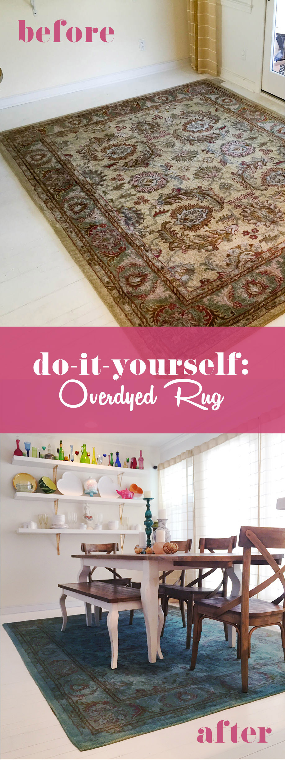DIY Overdyed Area Rug | Fairfield Connecticut Artist