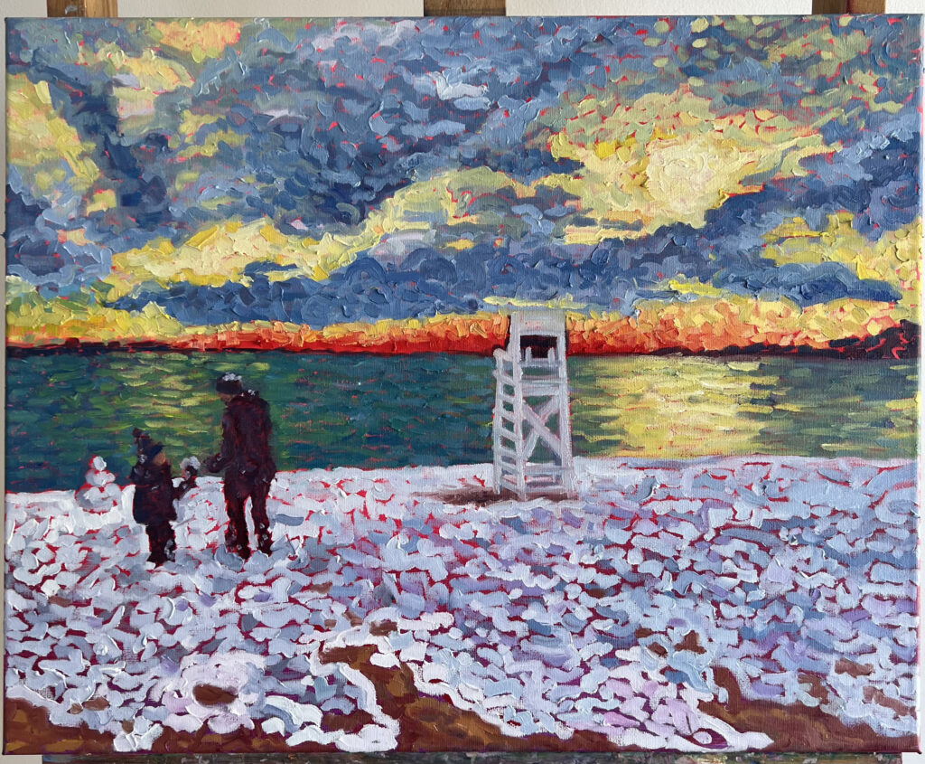 Impressionist Landscapes in Fairfield, CT: Snowman at Sasco Beach ...